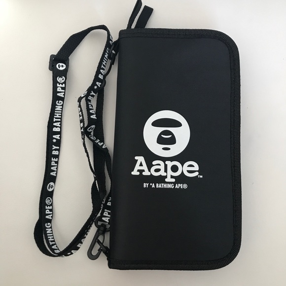 Bape | Bags | Aape By A Bathing Ape Black Crossbody Wallet | Poshmark